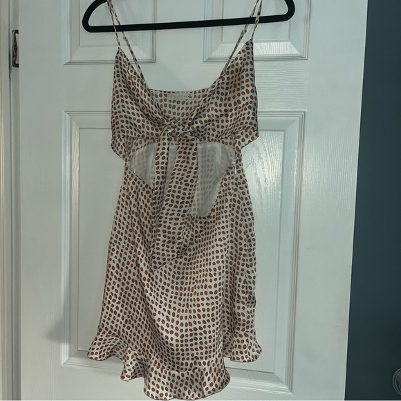 O.Vianca | Dresses | O Vianca Orange Dots Cutout Tie Dress | Poshmark